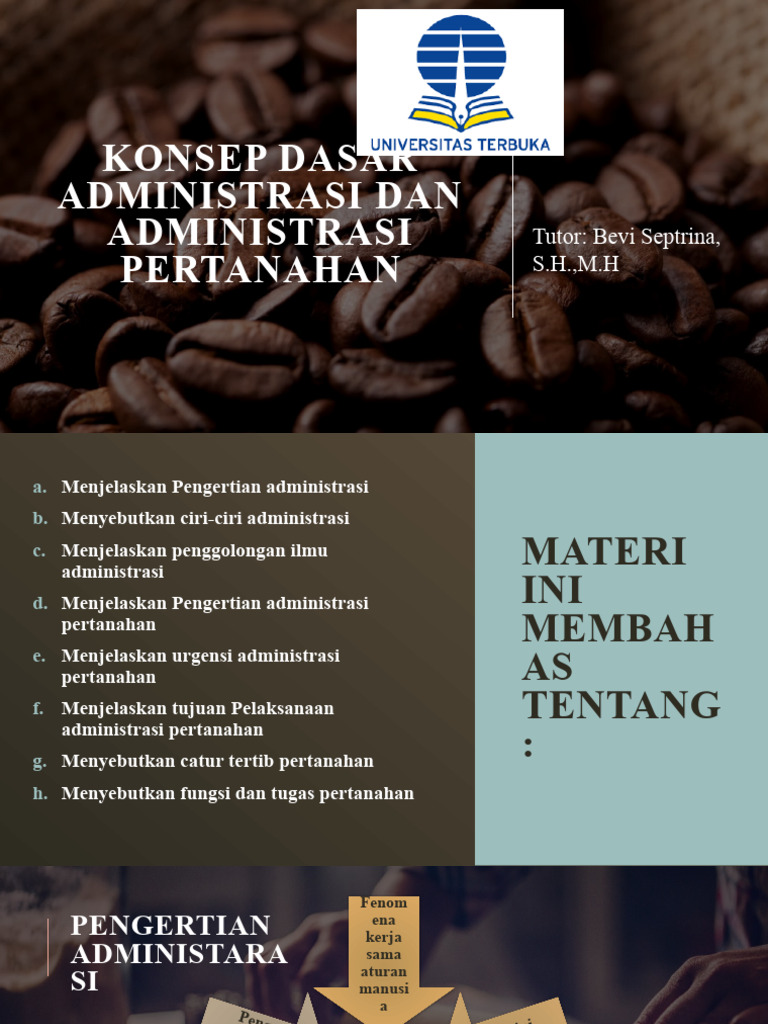 Konsep Dasar Administrasi Dan Administrasi Pertanahan | PDF