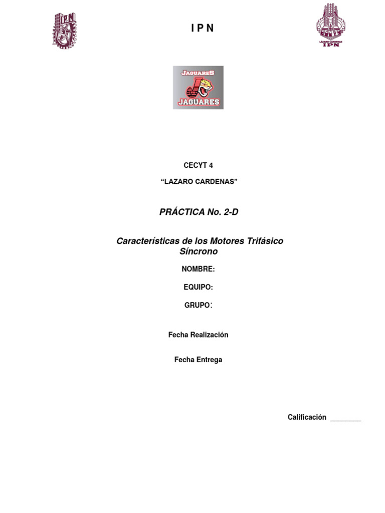 PRACTICA-#2D-Mot-Trifasico Sincrono-2023 | PDF | Motor eléctrico ...