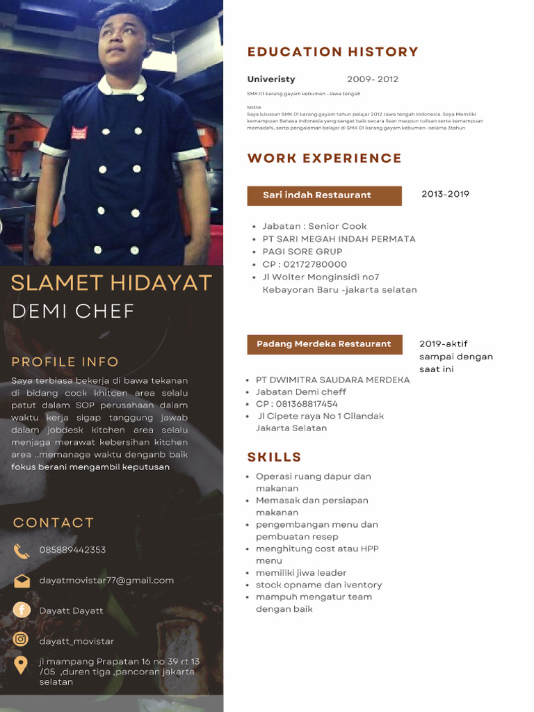White Simple Modern Head Chef | PDF
