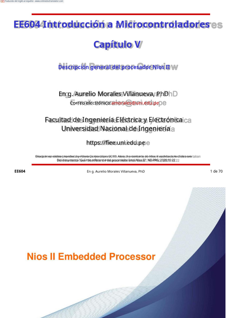 Ch 05 Nios II Processor Overview.en.Es | PDF | Unidad Central de procesamiento | Ingeniería ...