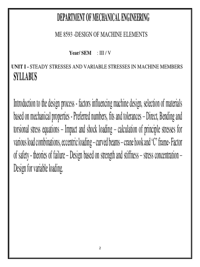 Unit-I (Dme) | PDF | Strength Of Materials | Mechanical Engineering