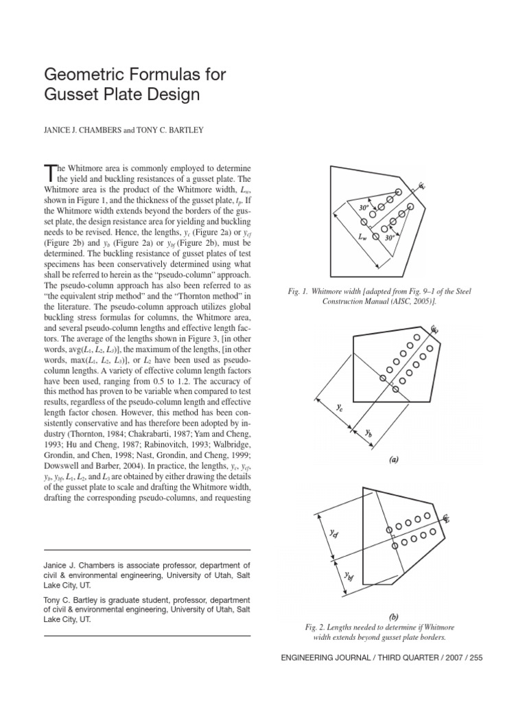 Geometric Formulas For Gusset Plate Design | PDF | Buckling | Mathematics
