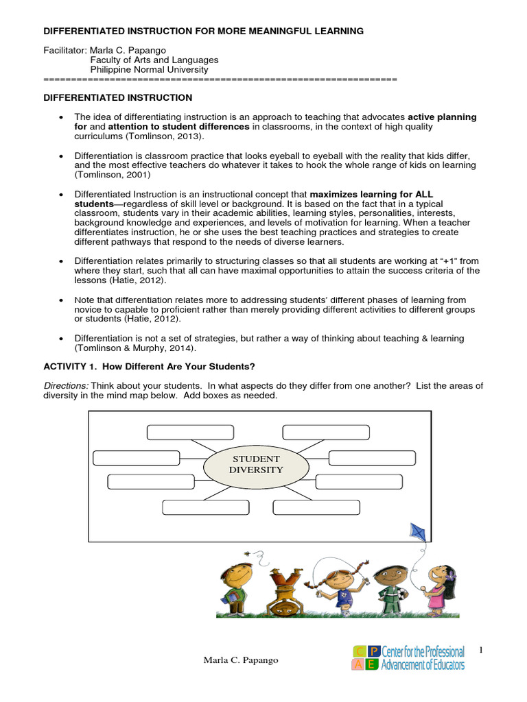 1 Differentiated Instruction - Lecture | PDF | Differentiated Instruction | Educational Assessment