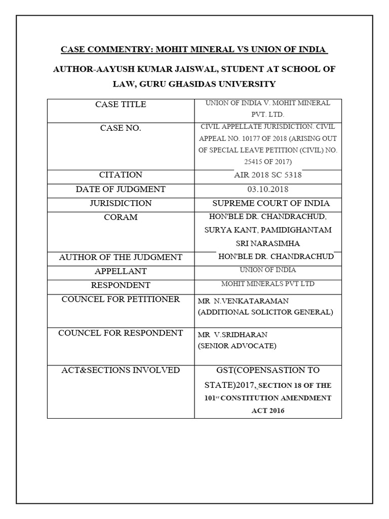 GST Cess Validity Upheld | PDF | Taxes | Government Finances