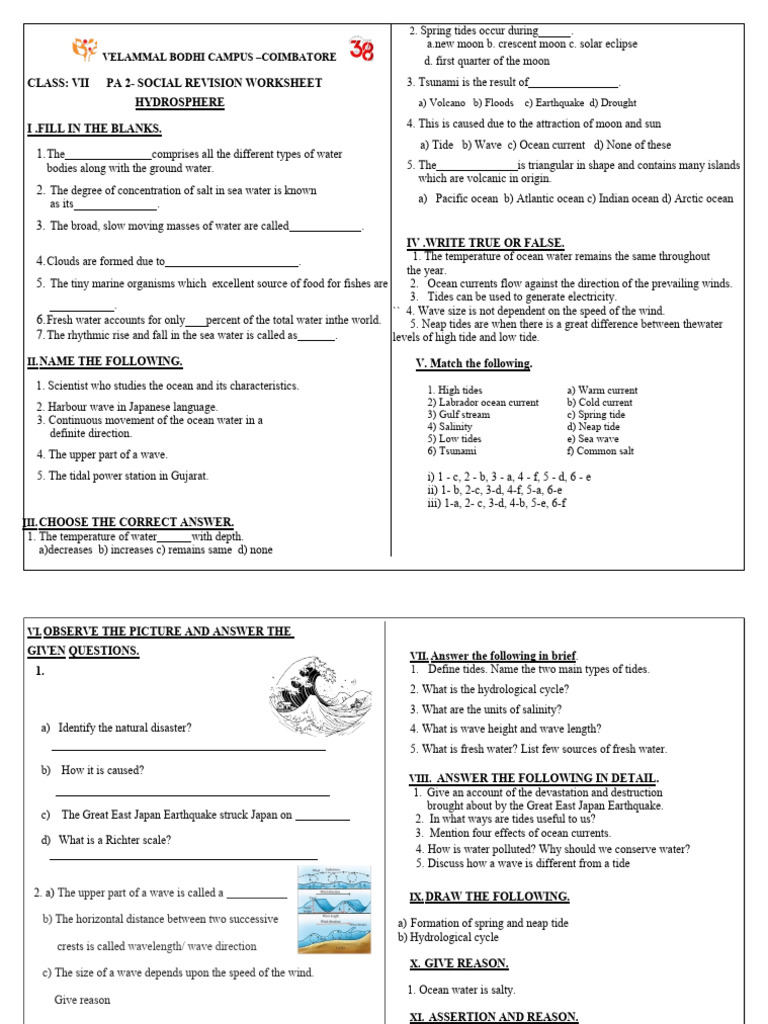 Grade 7 PA-2 Revision Worksheet Done | PDF