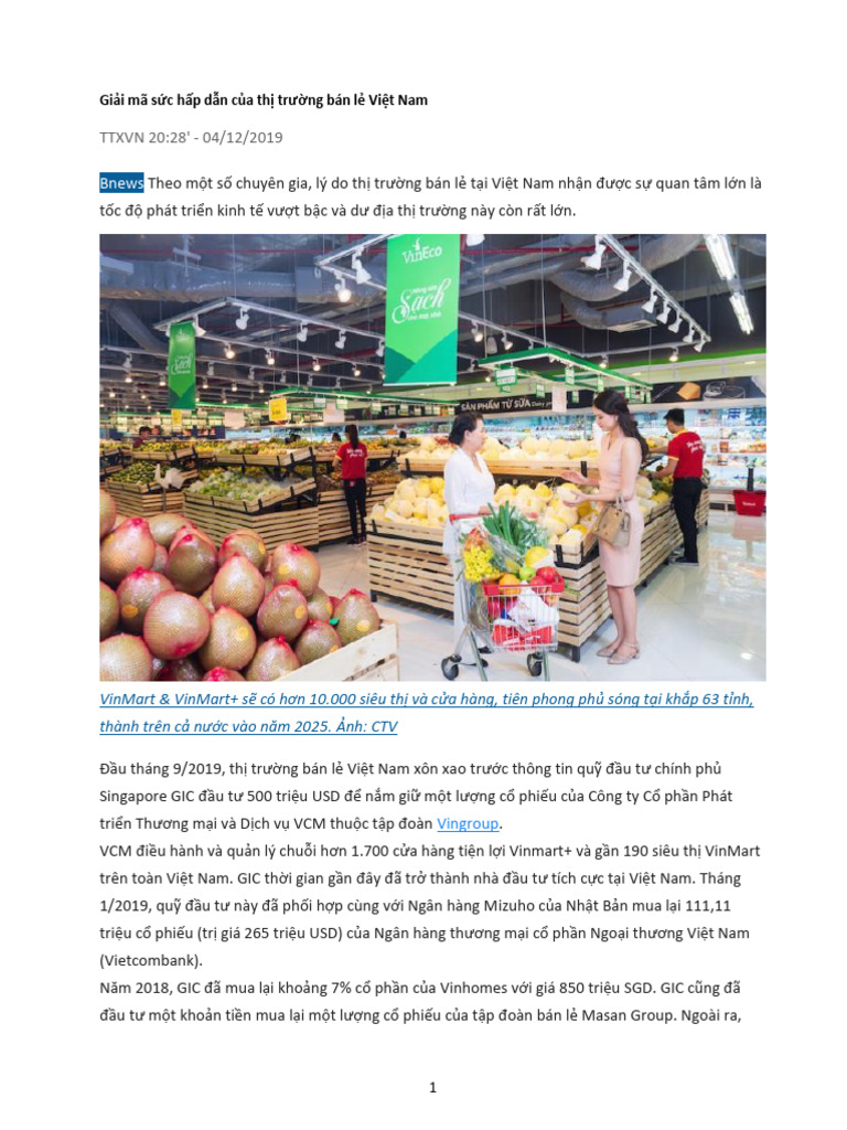 Ch3 2020 Giai Ma Suc Hap Dan Cua Thi Truong Ban Le Viet Nam | PDF
