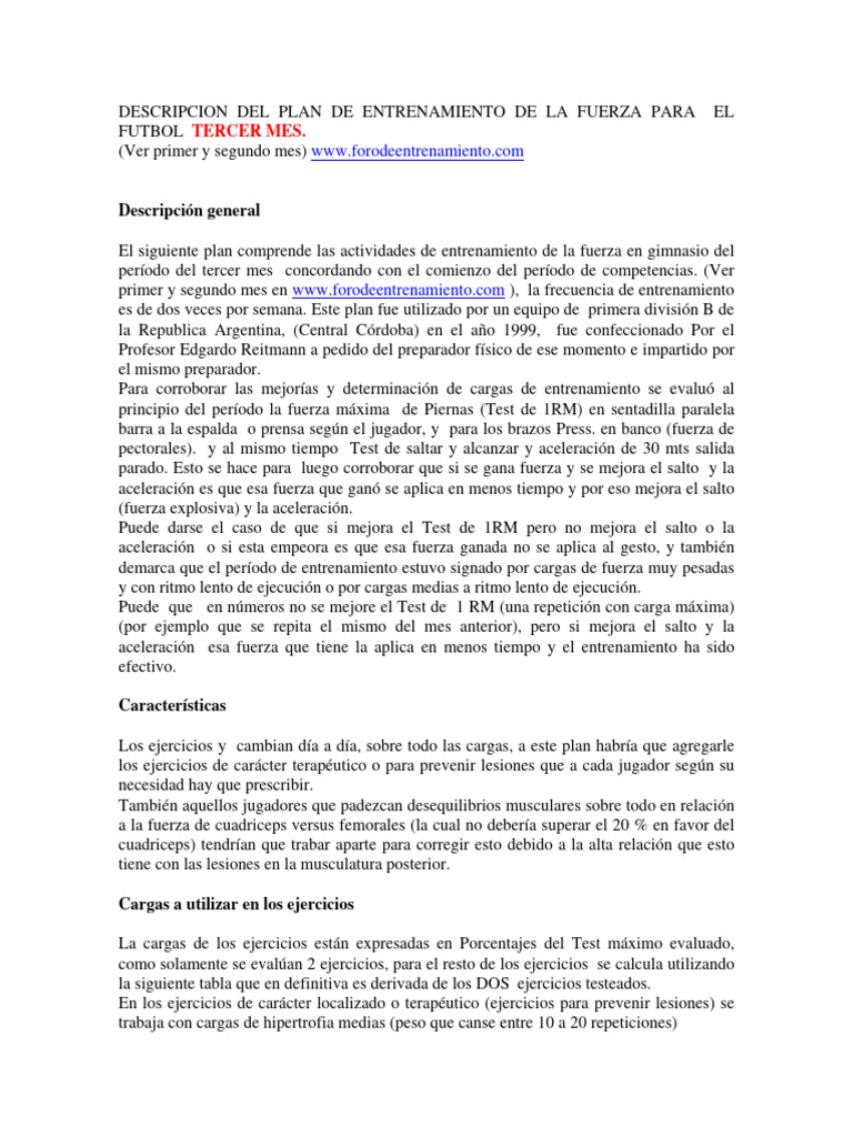 Futbol Plan3 | PDF | Fuerza