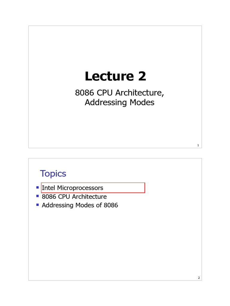 Lecture2 CPU AddrModes | PDF | Pointer (Computer Programming) | Computer Memory