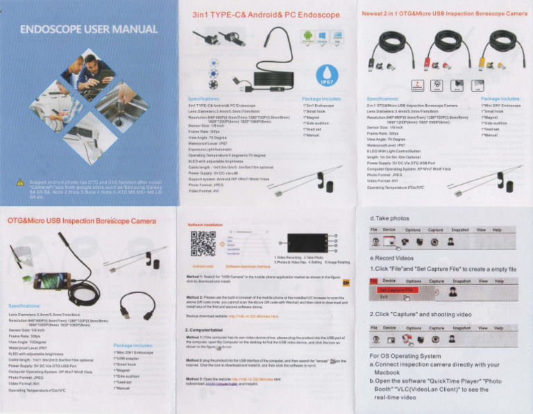 Endoscope User Manual | PDF | Usb | Computing