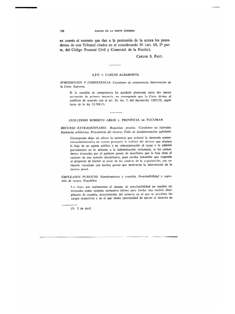 CSJN, Arias (Vicio en La Causa y Finalidad) | PDF