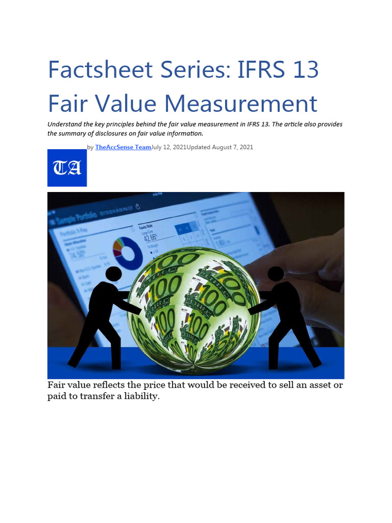 IFRS 13 Fair Value Measurement Summary of Disclosures | PDF | Fair ...