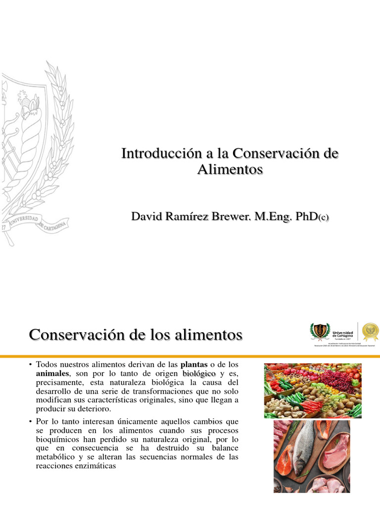 Introduccion Proceso de Conservacion | PDF | Alimentos | Enzima