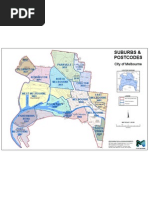 City of Melbourne Suburb and Postcode Boundary Map | PDF | Melbourne