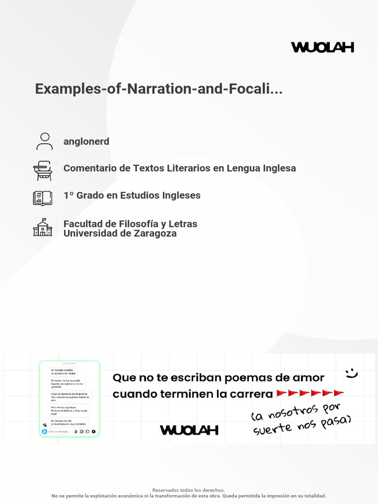 Narration and Focalization Examples | PDF | Narration | English ...