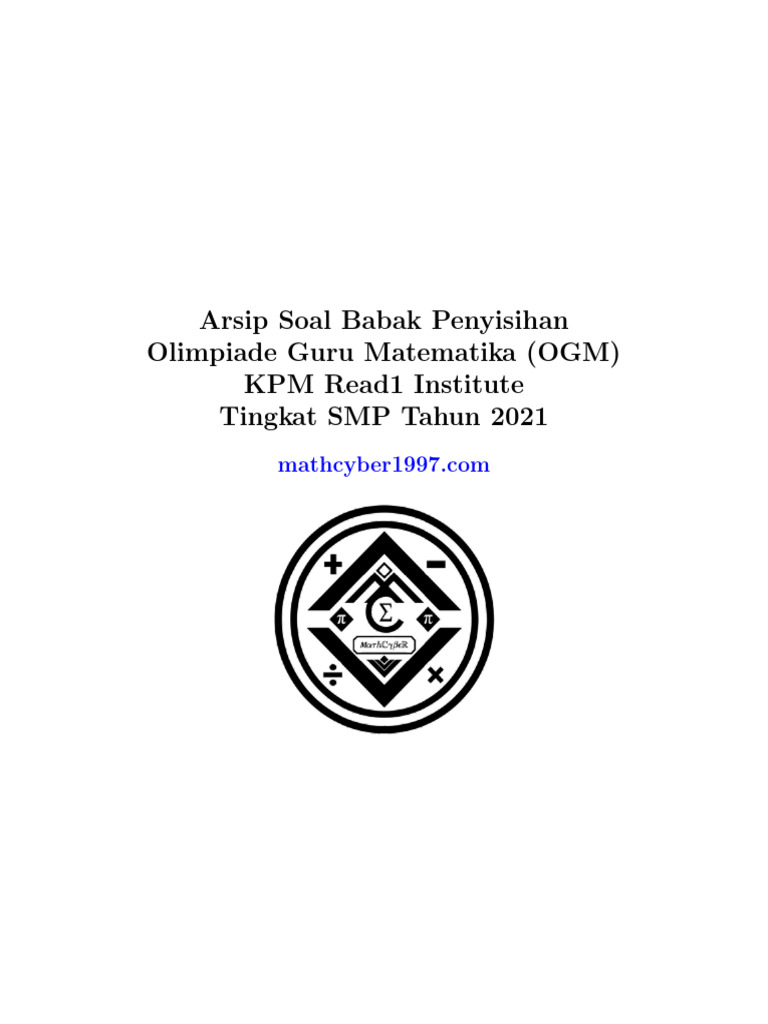 Soal Babak Penyisihan OGM KPM Read1 Institute Tingkat SMP Tahun 2021 ...