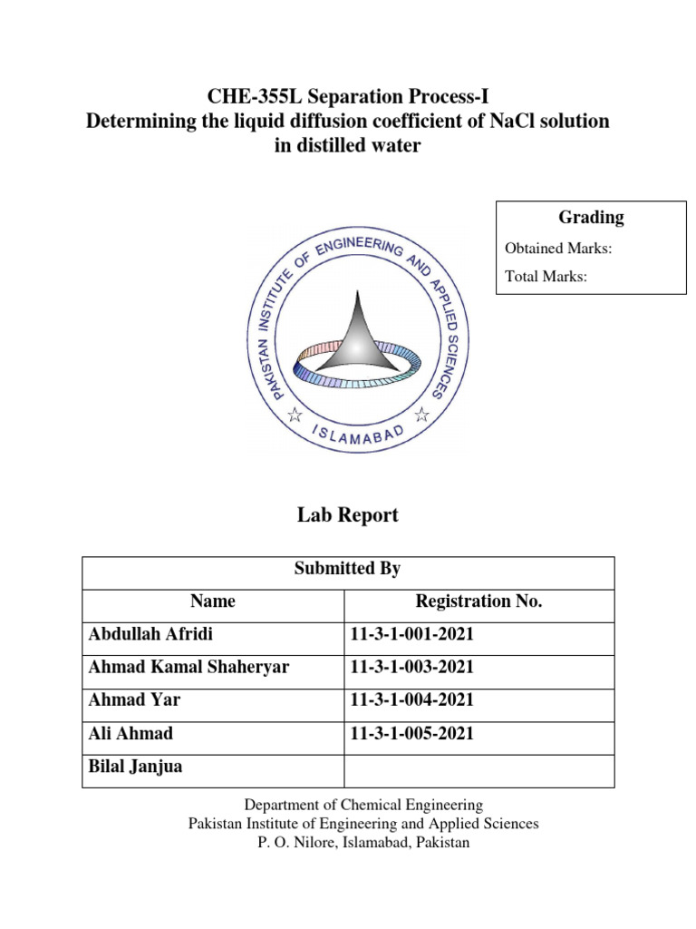 Liquid Diffusion Apparatus Lab Report | Download Free PDF | Diffusion ...
