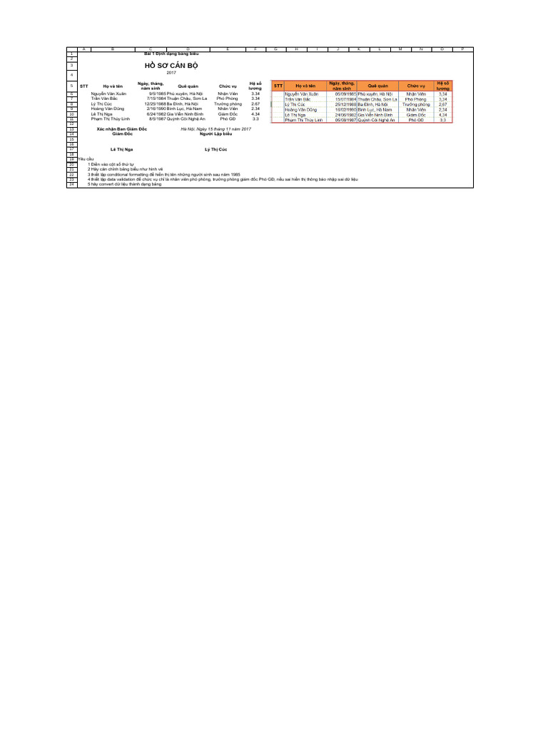 Bản Sao ĐỀ BÀI VÒNG 2 Excel | PDF
