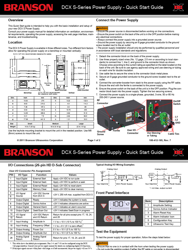 DCX S-Series Power Supply - Quick Start Guide | PDF | Computers