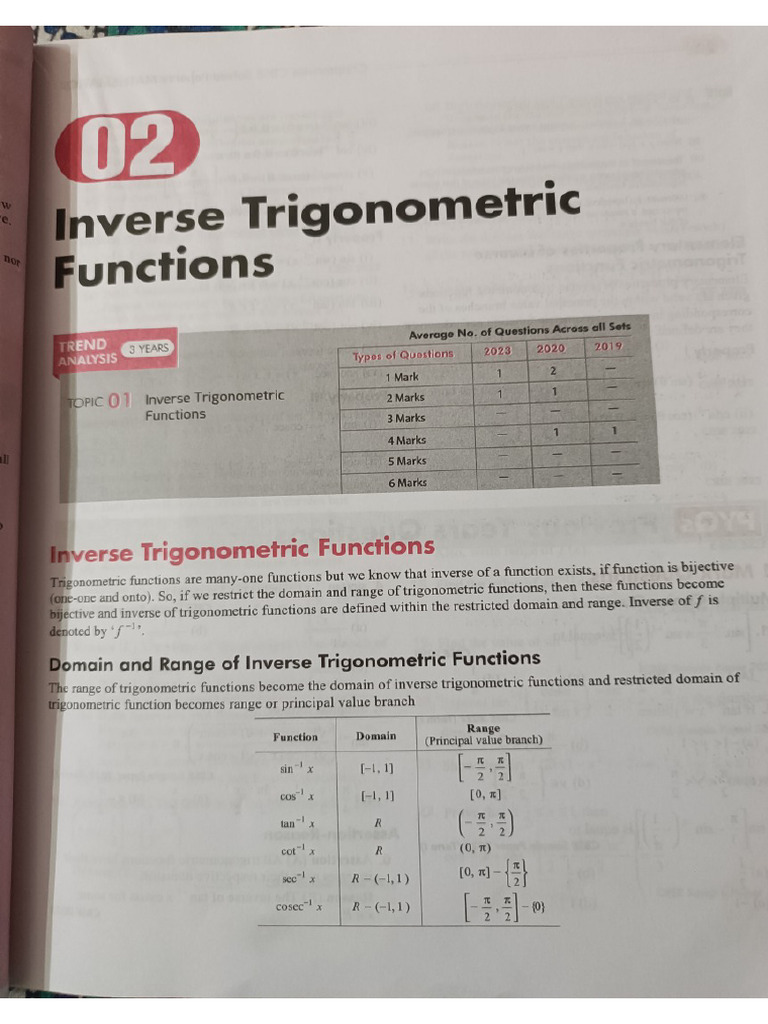 Inverse Trigonometry Function .... | PDF