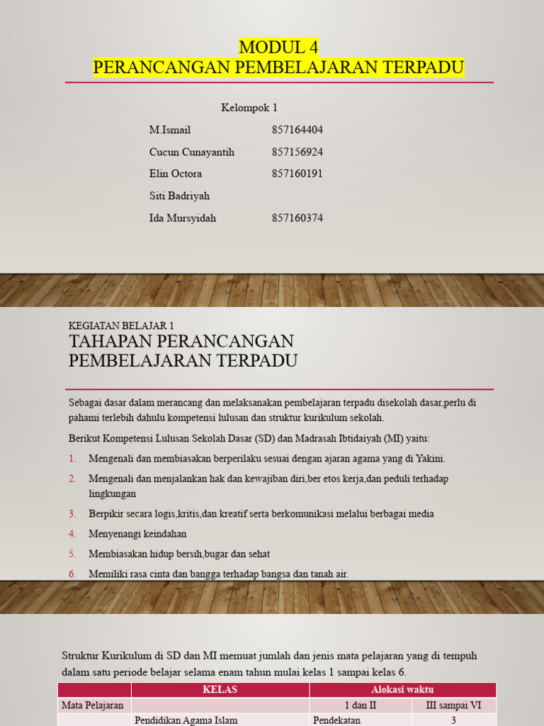 MODUL 4 Pembelajaran Terpadu | PDF