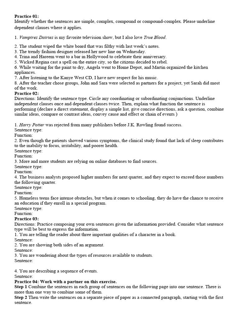 Practice 01 | PDF | Gorilla | Sentence (Linguistics)