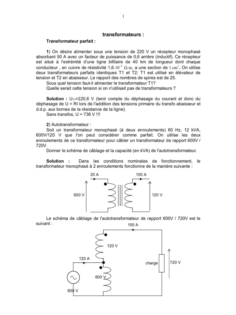 Exercice Et Corrige D Electrotechnique | PDF | Technologie et ingénierie