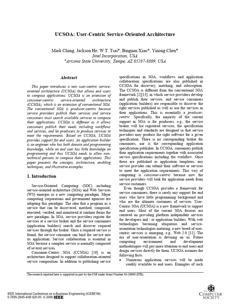 UCSOA: User-Centric Service-Oriented Architecture: Mark Chang, Jackson He, W.T. Tsai, Bingnan ...