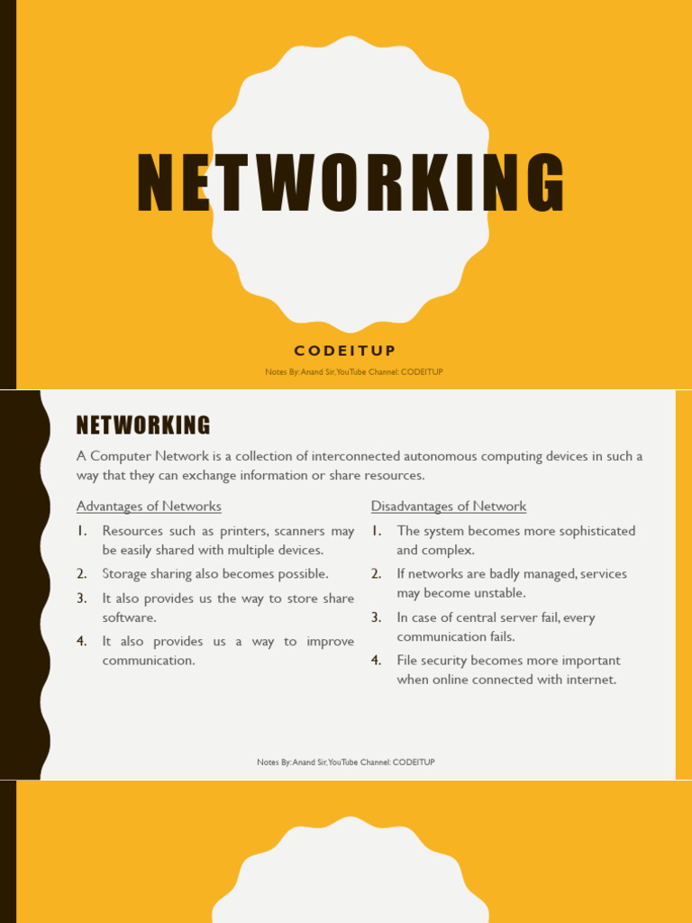 Networking Notes Class 12th | PDF | Computer Network | Transmission ...