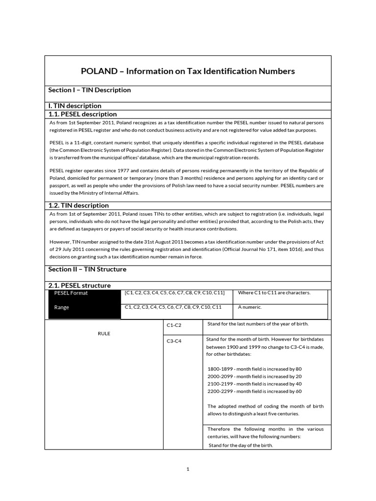 Poland-TIN | PDF