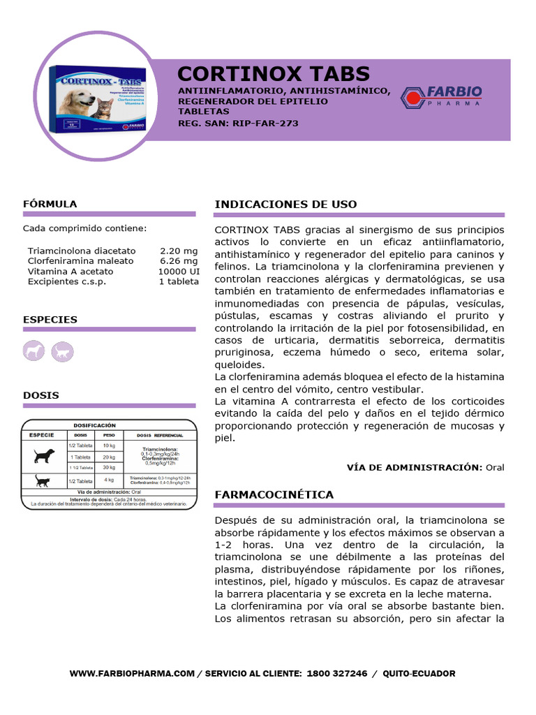 F T - Cortinox-Tabs | PDF | Vitamina a | Drogas