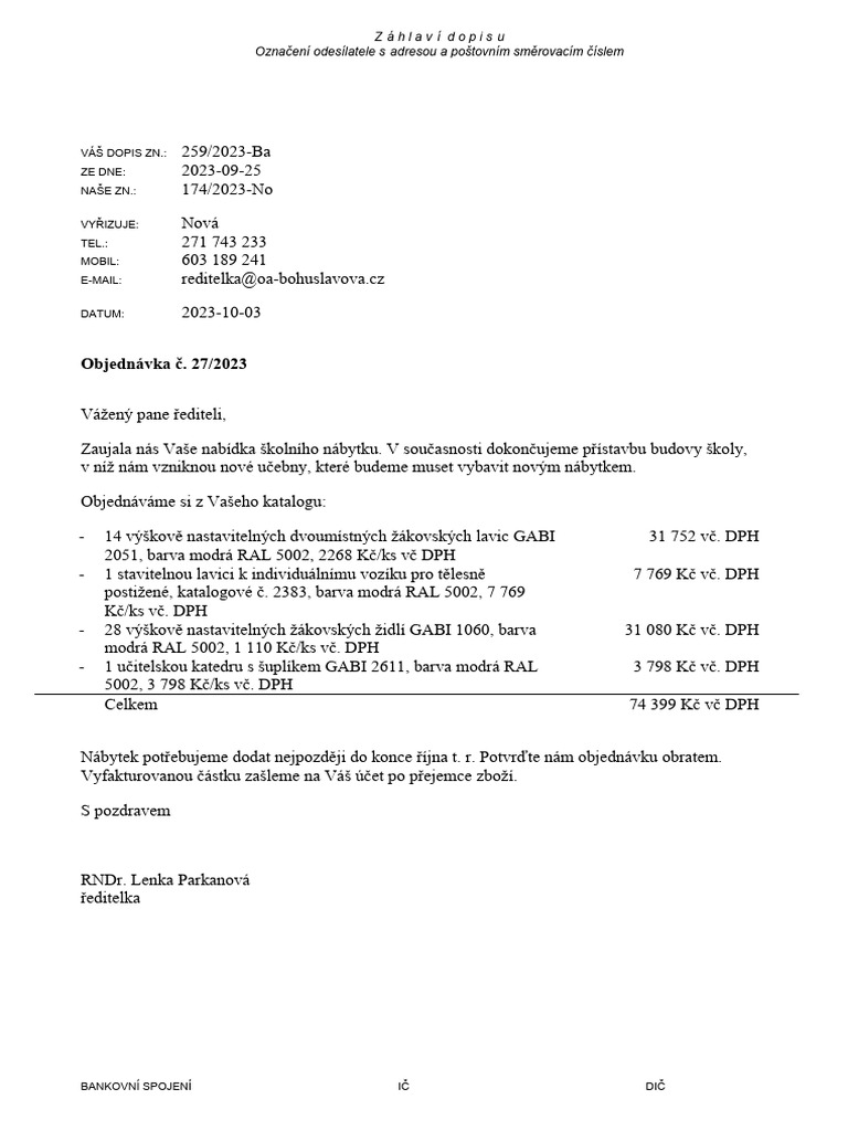 Opis Objednávka | PDF