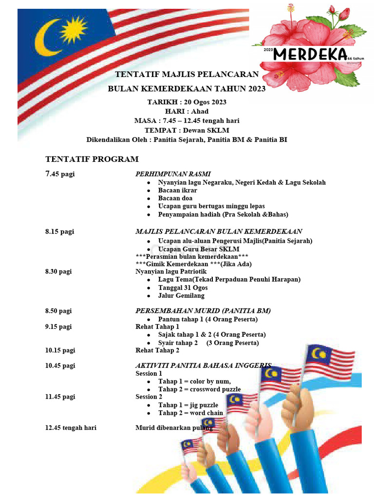 Tentatif Pelancaran Bulan Kemerdekaan BM N Bi | PDF | Seni