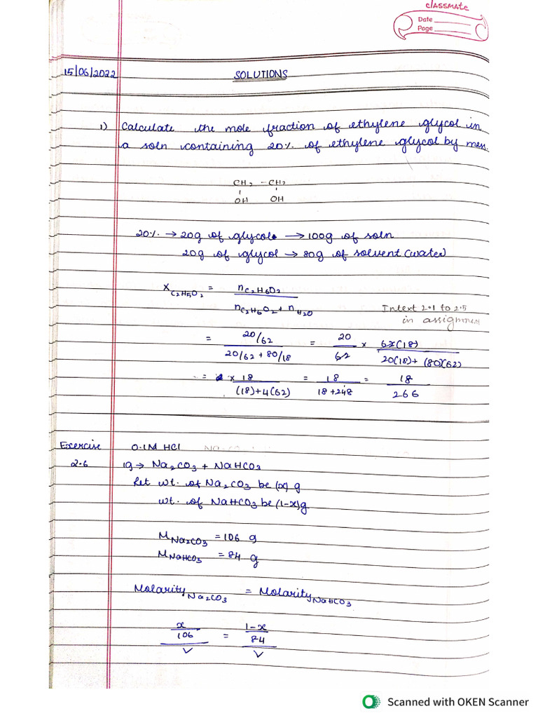 Solutions, Alcohols Phenols, Aldehydes Chem Notes 2 | PDF