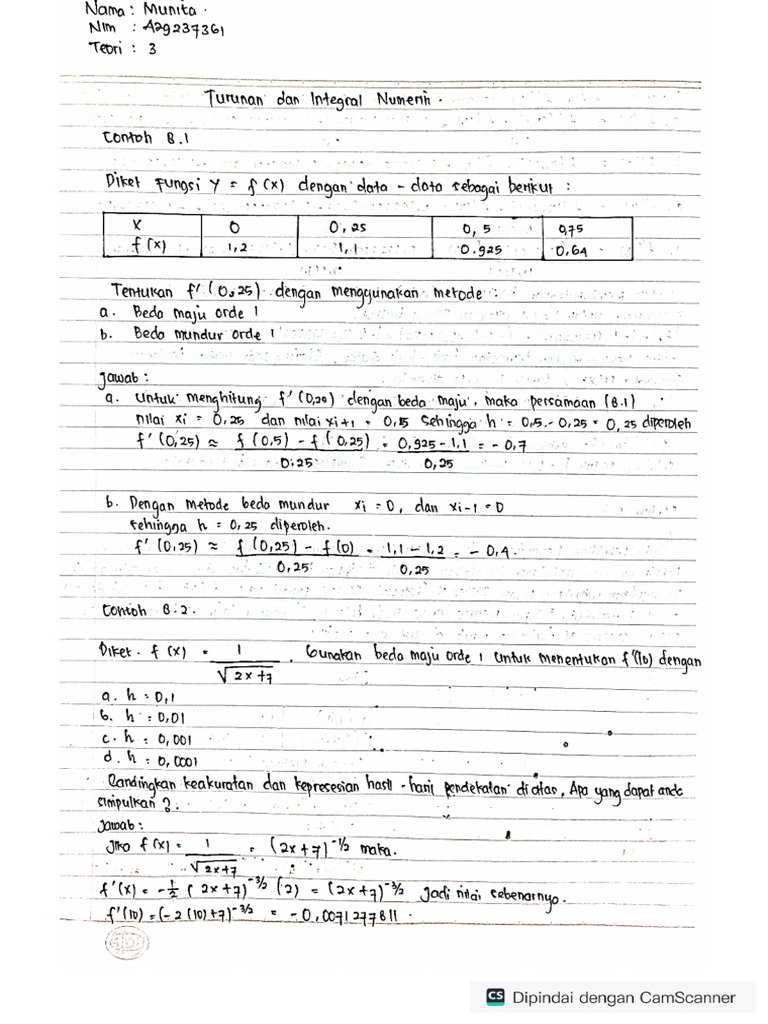 Turunan Dan Integral Numerik | PDF