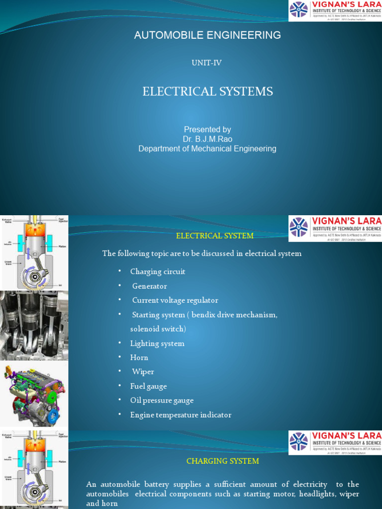 Electrical systems | PDF | Electric Generator | Electric Motor