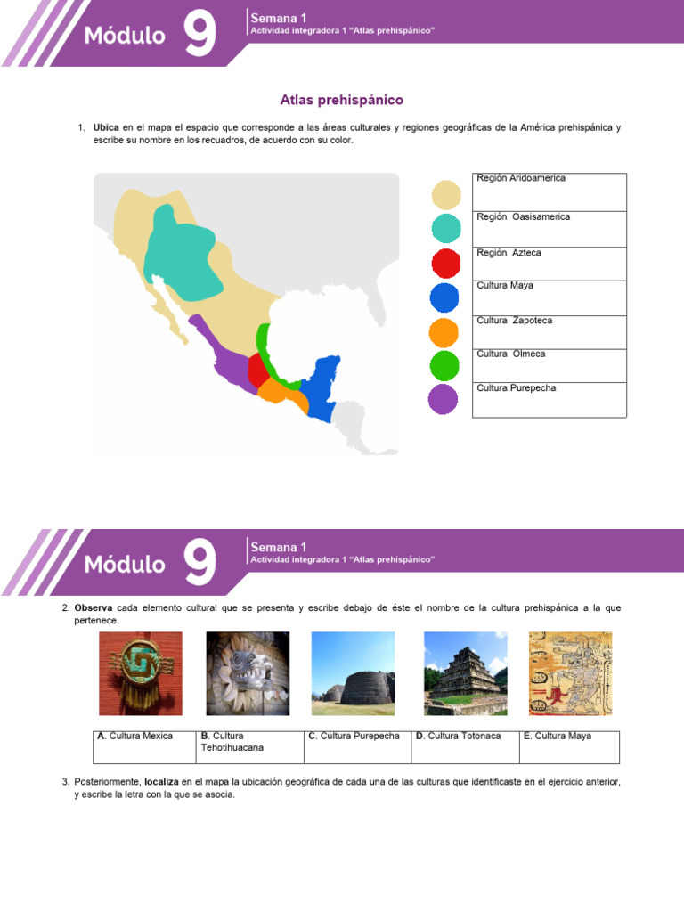 actividad integradora 1 semana 1 modulo 9 Atlas prehispánico | PDF | Mesoamérica | Civilización maya