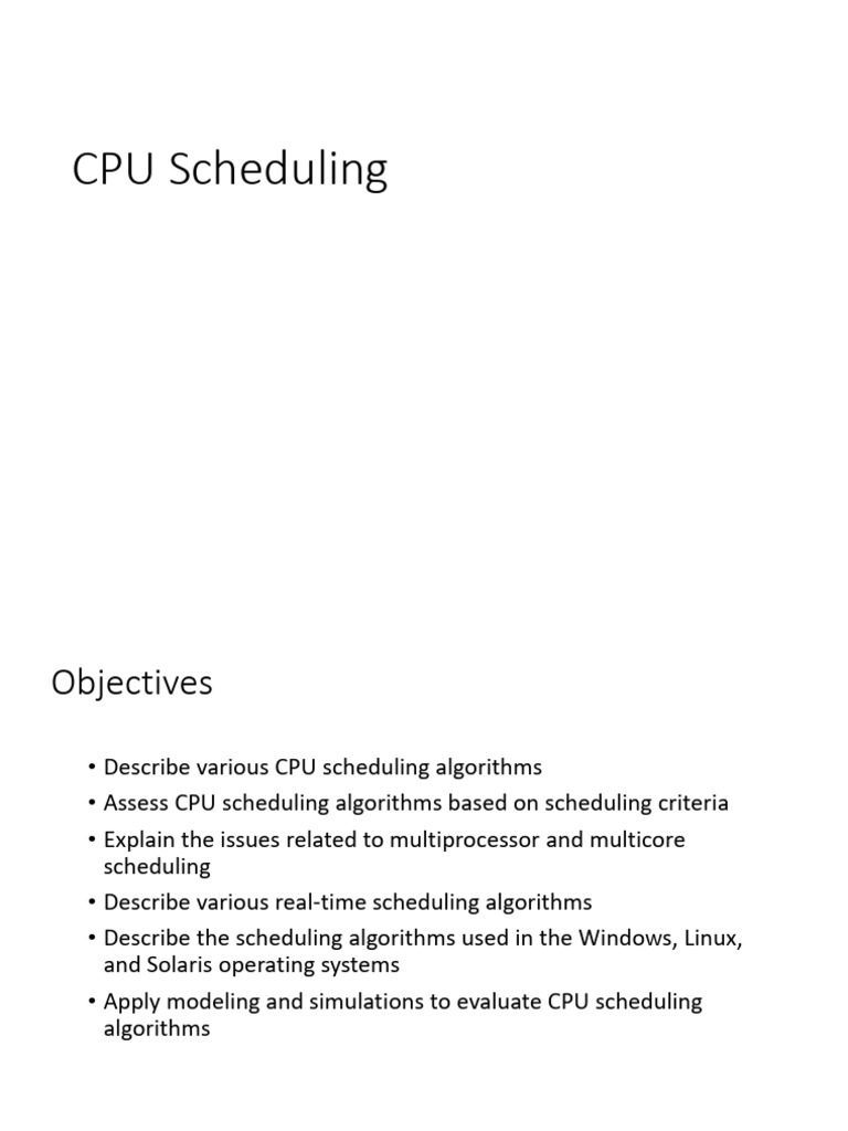 Cpu Scheduling Pdf Scheduling Computing Multi Core Processor