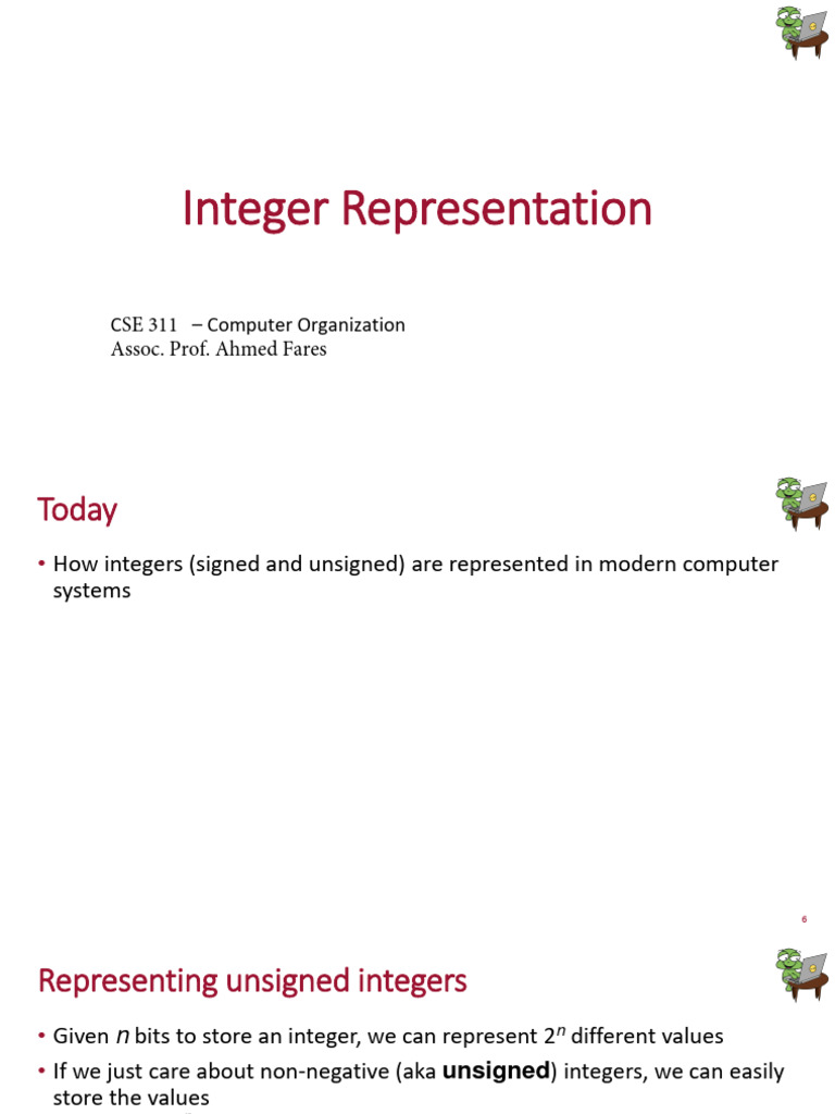 Integer Representation Basics | PDF | Integer (Computer Science) | Theoretical Computer Science