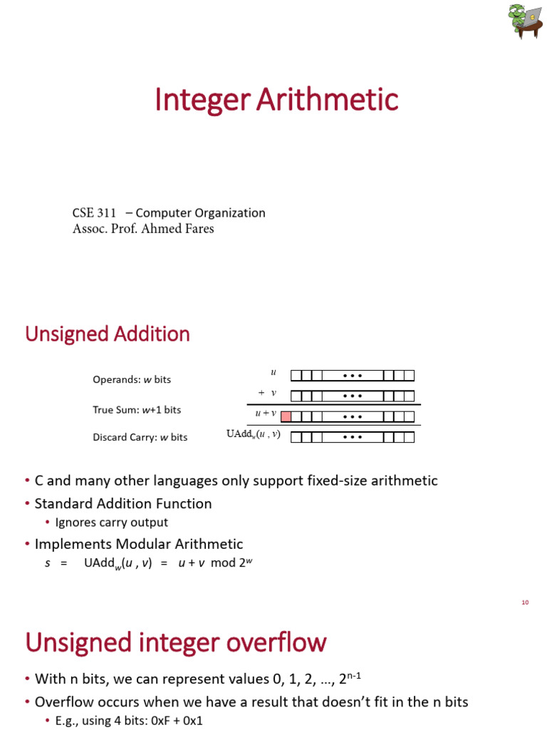 4 Data Integer Arithmetic V1 | PDF | Division (Mathematics) | Multiplication