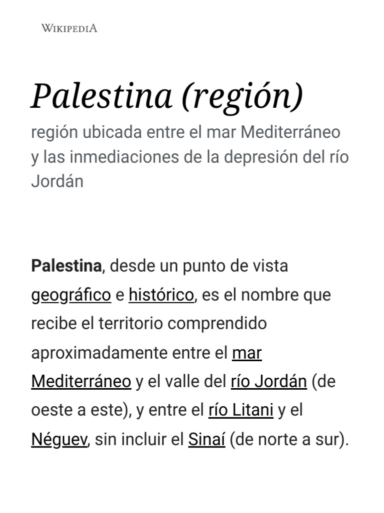 Historia y Geografía de Palestina | PDF | Palestina (Región ...