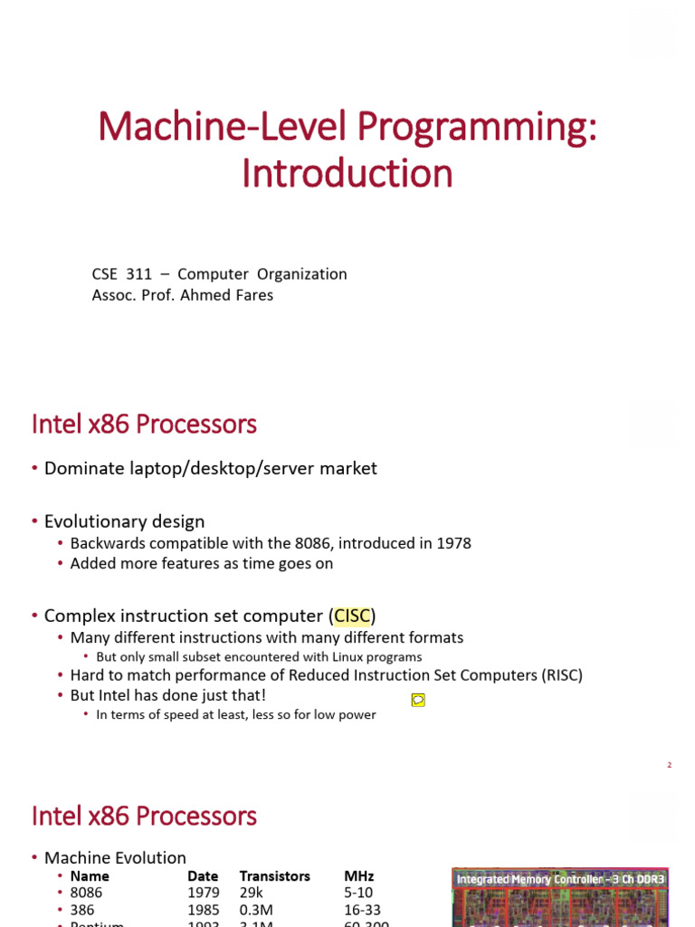 6 Machine - Intro v2 | PDF | Computer Architecture | Assembly Language