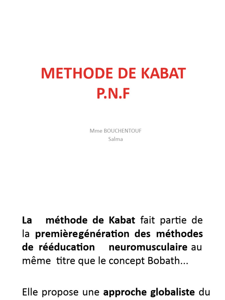 Méthode de Kabat en rééducation PNF | PDF | Articulation (anatomie ...