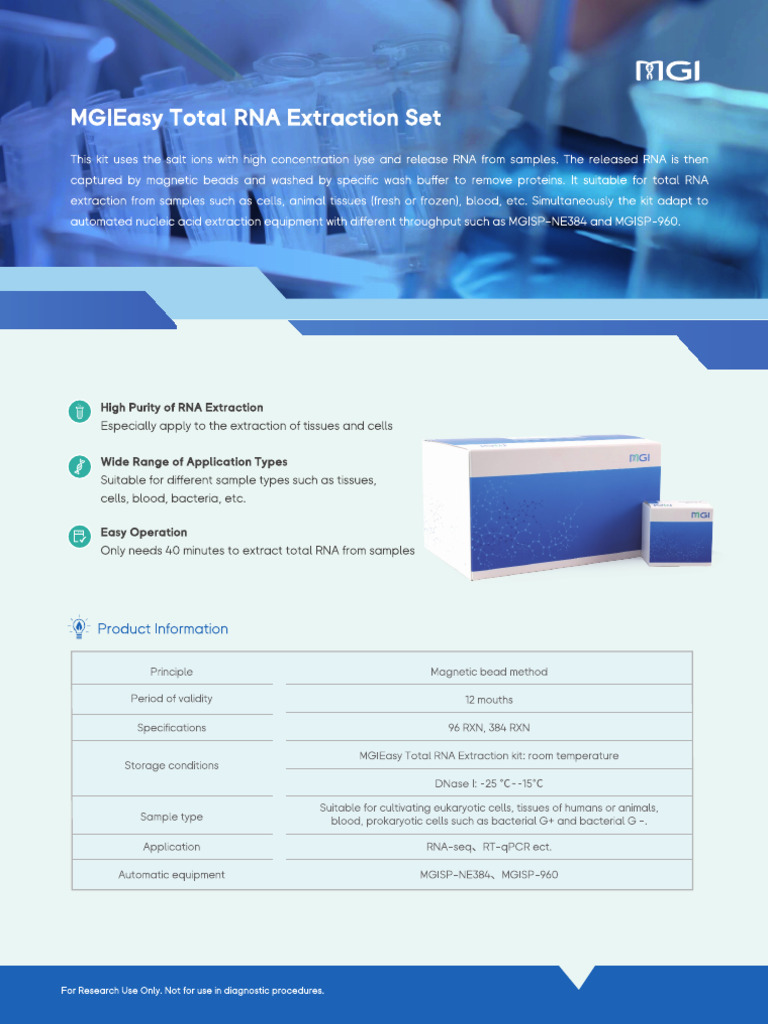 Brochure-EN-MGIEasy Total RNA Extraction Set | PDF