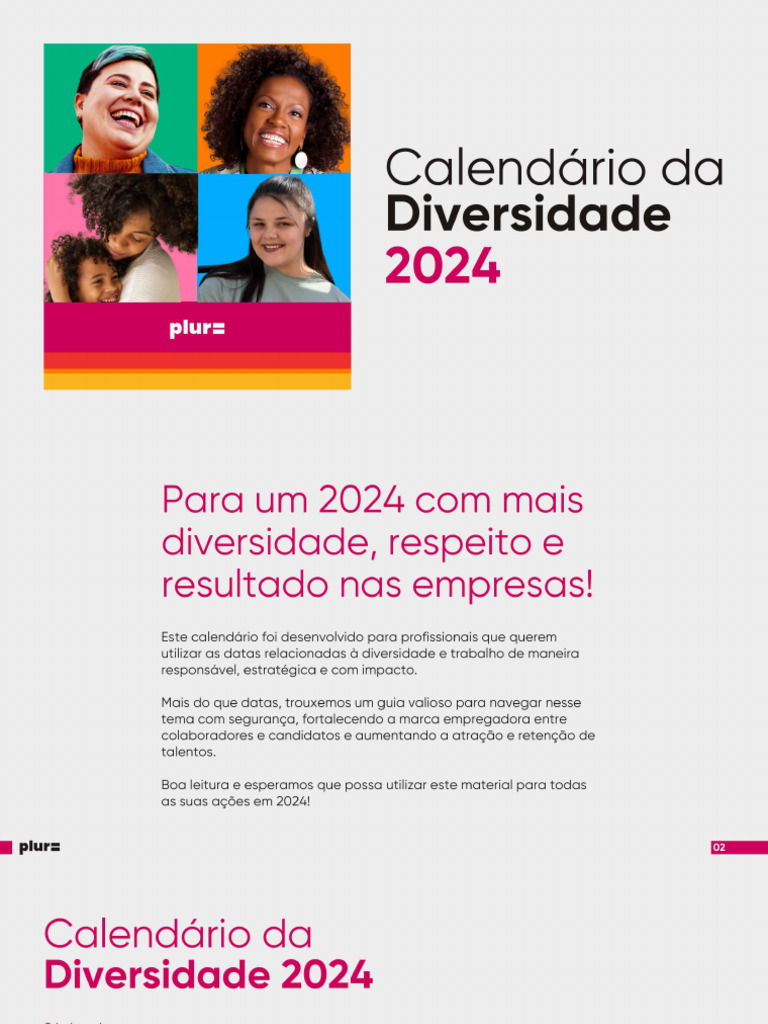 Calendrio Da Diversidade 2024 Plure | PDF