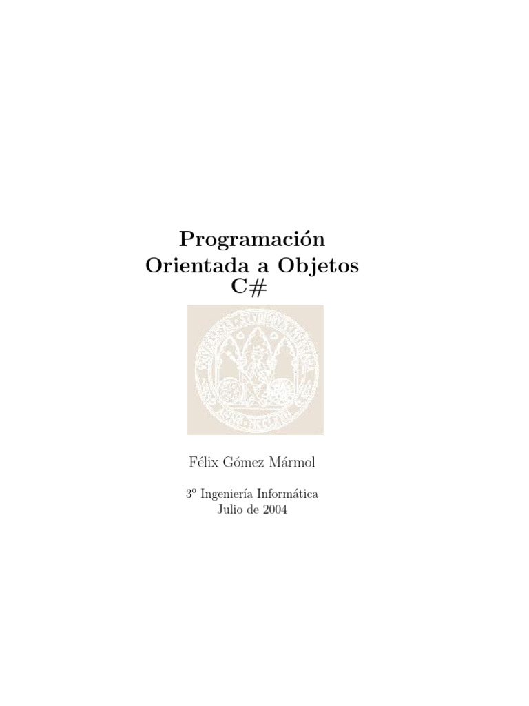 C_Sharp | PDF | C Sharp (lenguaje de programación) | Objeto (informática)
