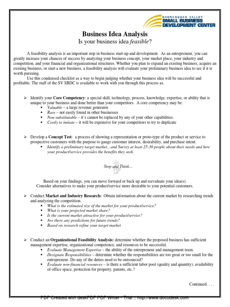 Business Idea Analysis | PDF | Entrepreneurship | Startup Company