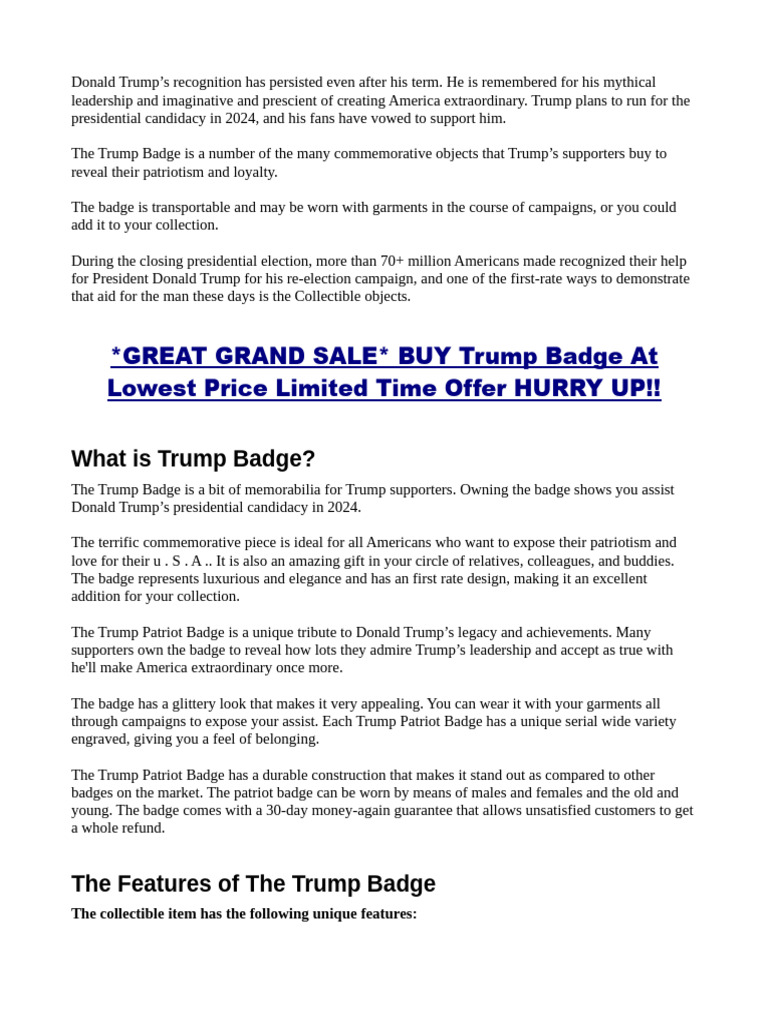Trump Patriot Badge: Show Your Support | PDF | Donald Trump | American ...