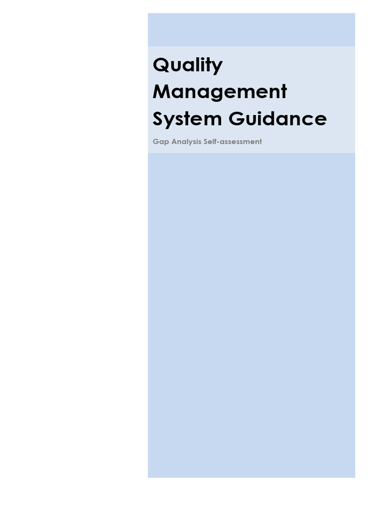 QMS Gap Analysis Guidance | PDF | Iso 9000 | Quality Management System