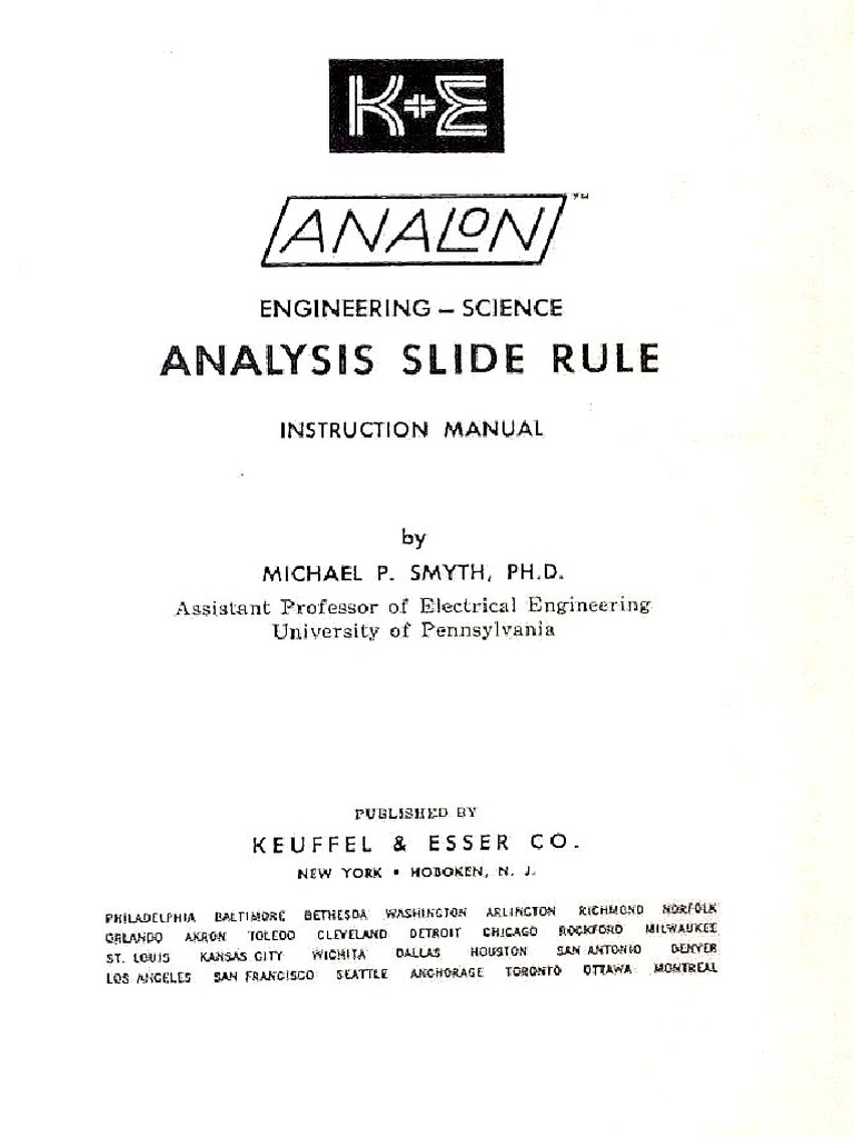 Analon Slide Rule Instructions KE - 68-1400 | PDF