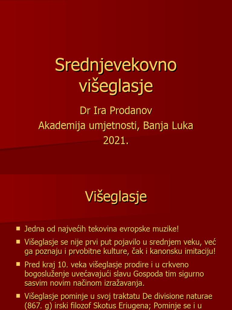 Srednjovjekovno Višeglasje | PDF